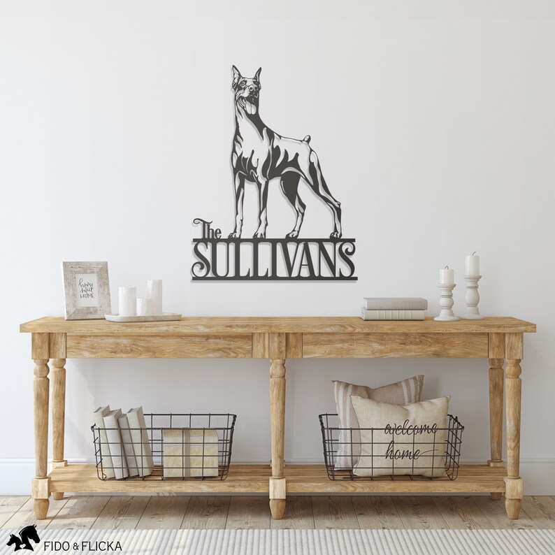 Doberman Standing Proud Personalized Metal Sign - Etsy