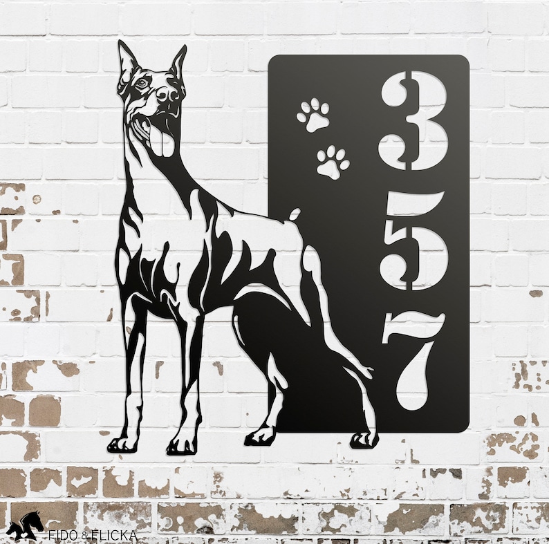 Doberman Standing Proud Personalized Metal Sign - Etsy