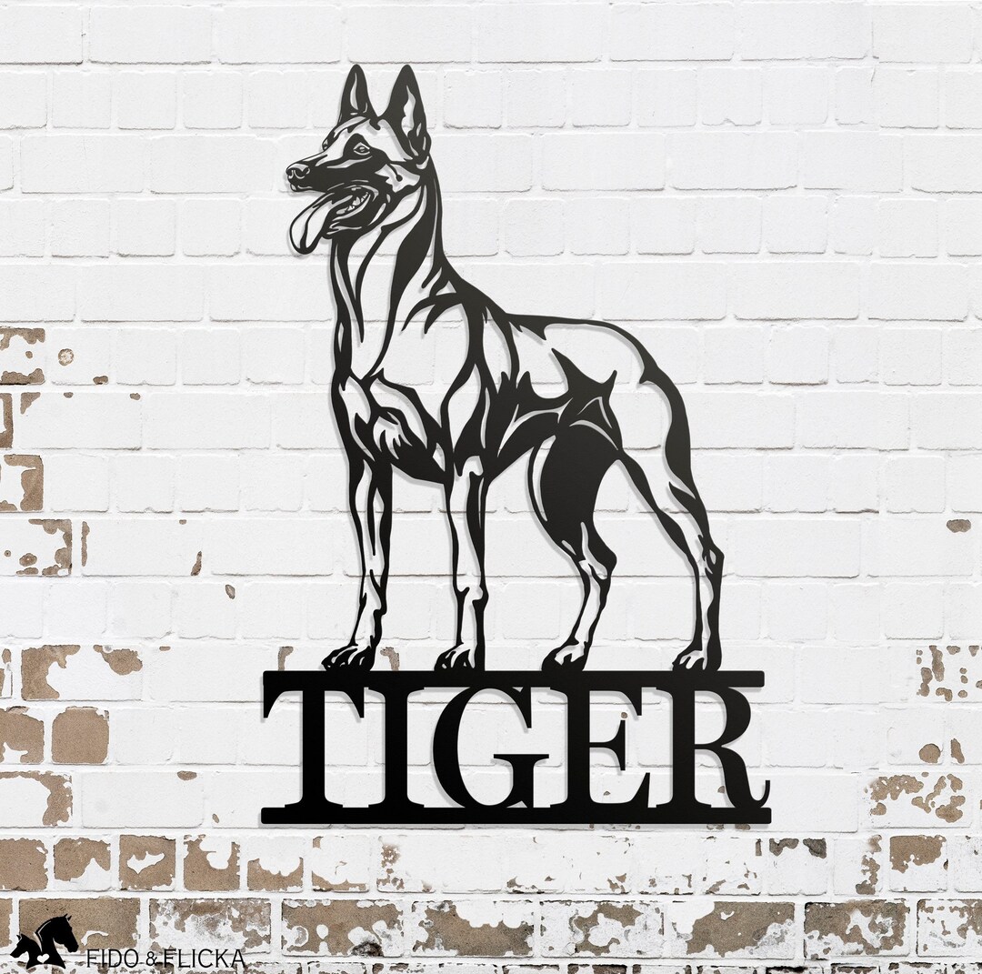 Belgian Malinois Personalized Metal Sign, Maligator, Wall Décor, Gift ...