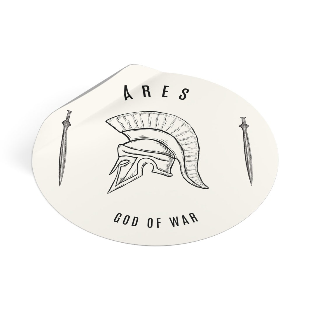 Ares Greek God of War Vinyl Round Sticker - Etsy