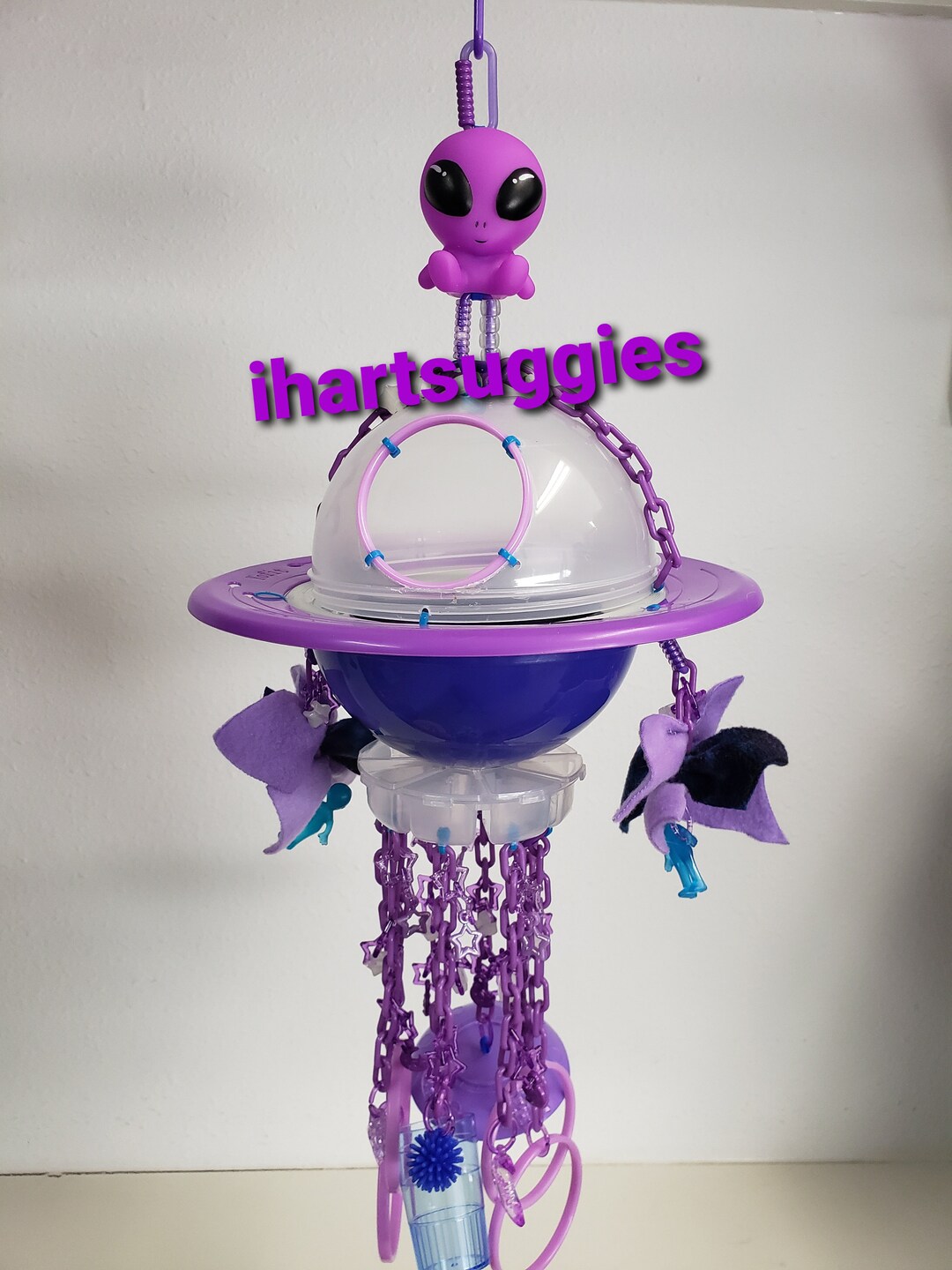 Purple Planet Glowing Space Station Candy Ball Sugar Glider Toy Bird ...