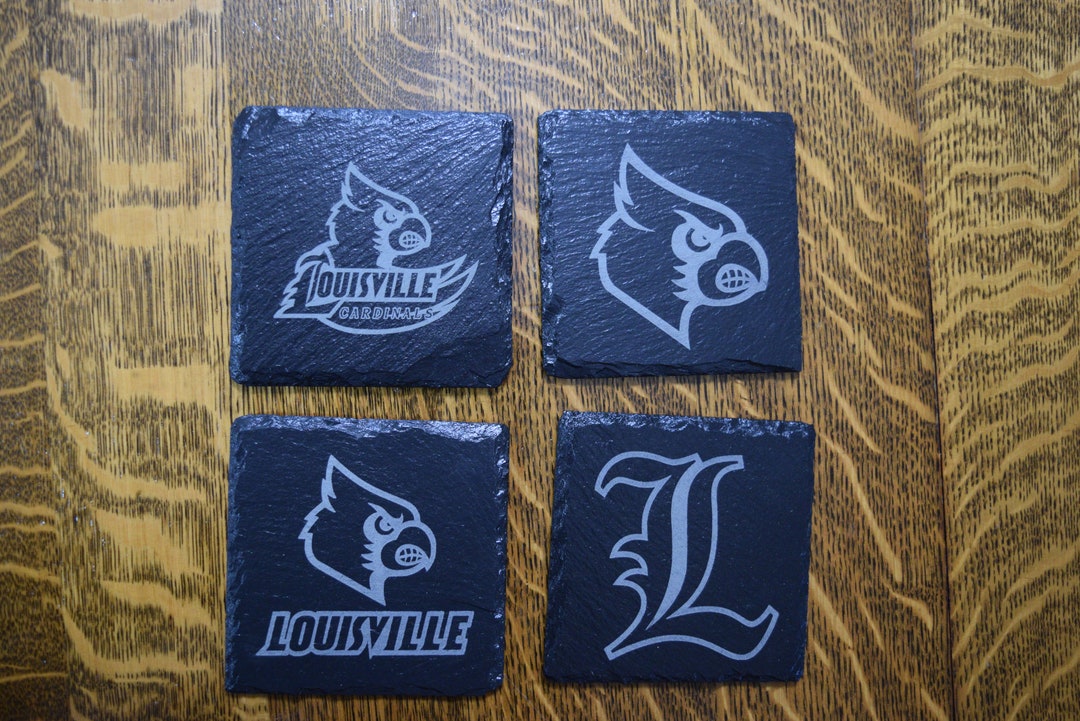 UL Coasters, University of Louisville Coasters, Slate Coasters, Set of ...