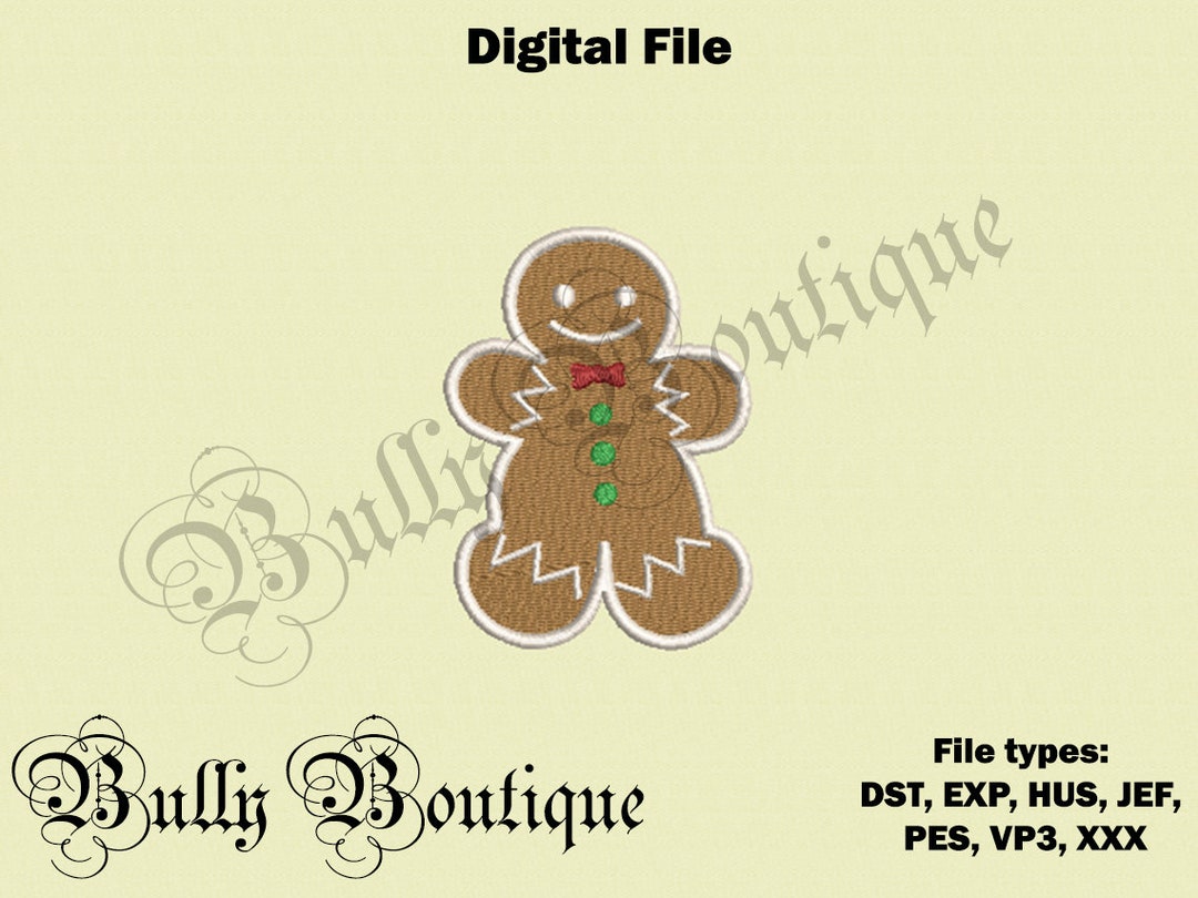 Gingerbread Man Embroidery File - Etsy