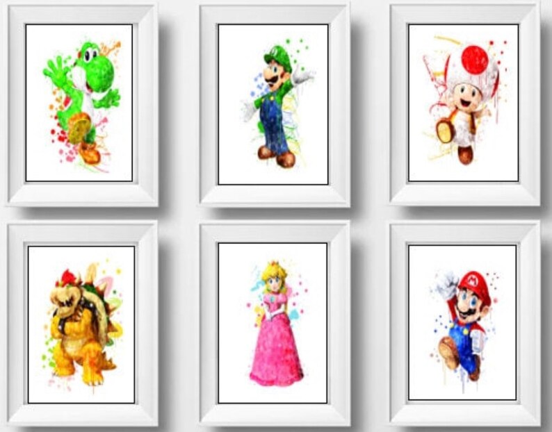 6 X A4 Super Mario Prints - Etsy