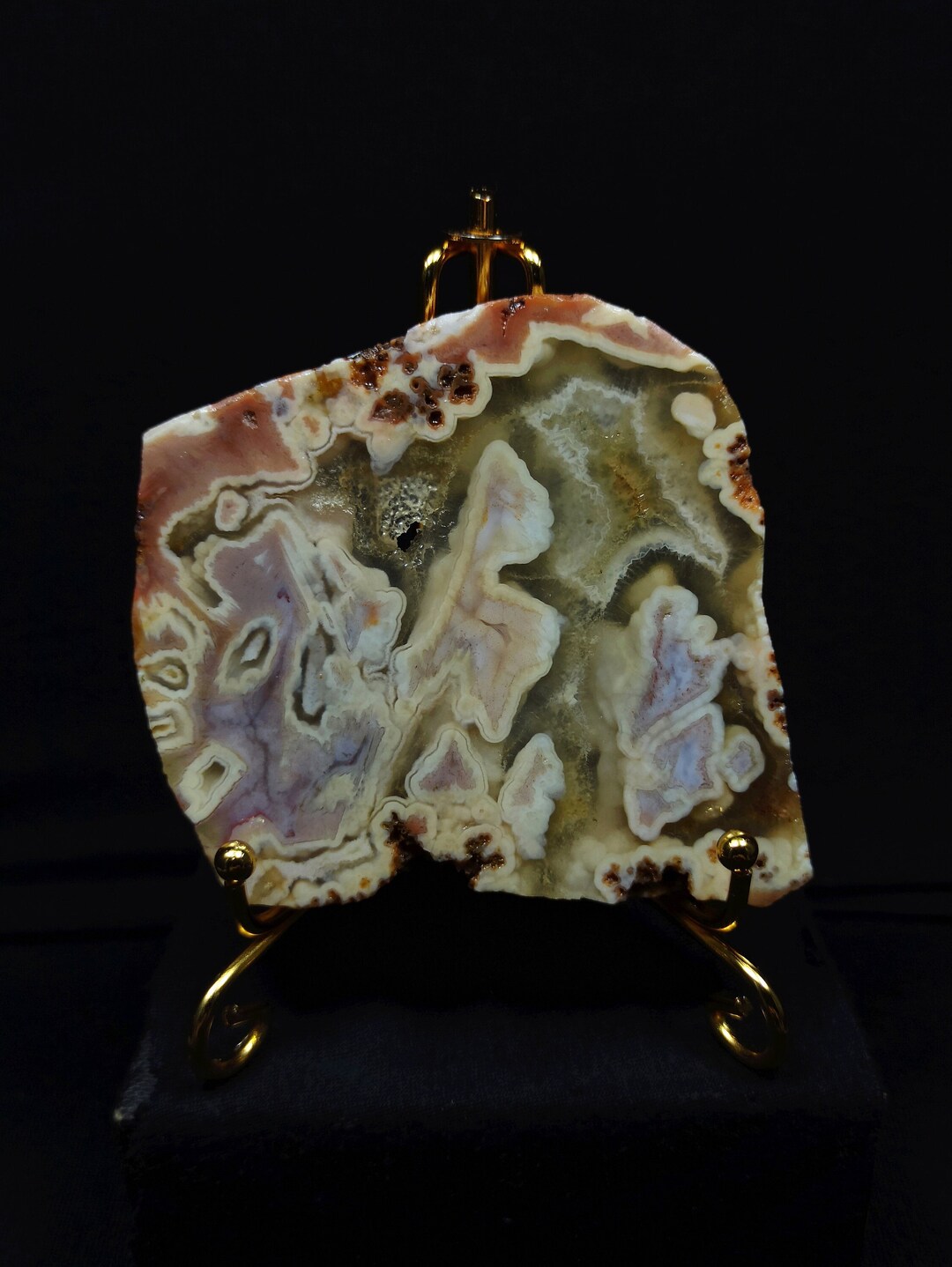 Pink and Purple Flower and Crystal Geode Agate, Pink Banded Agate ...