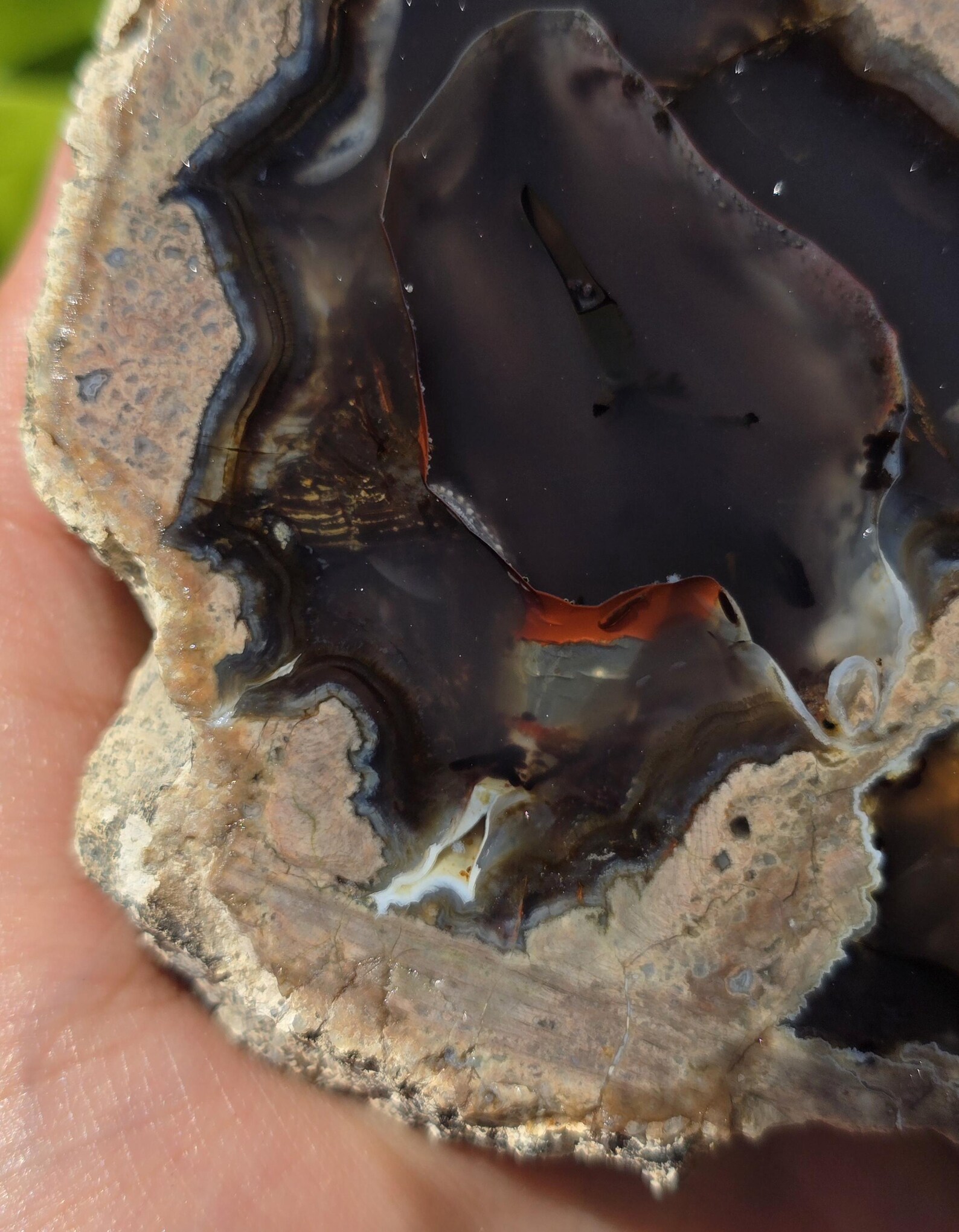 Blue and Crystal Banded Thunderegg Agate, Turkish Agate, Metaphysical ...