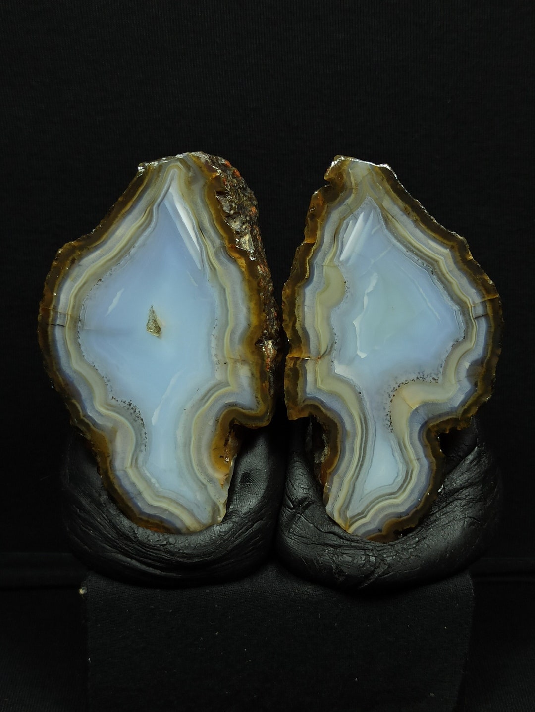 Turtle Figured Blue Crystal Banded Agate, Yellow Banded Agate, Turkish ...