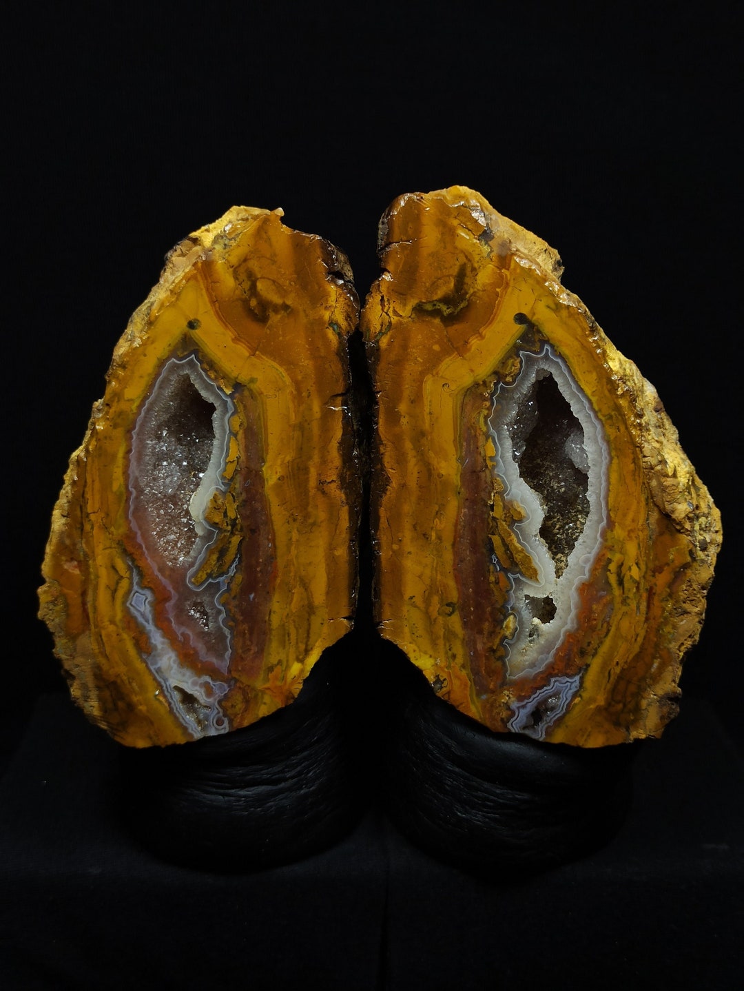 Druzy Geode and Yellow Banded Agate, Tokat Turkish Agate, Metaphysical ...