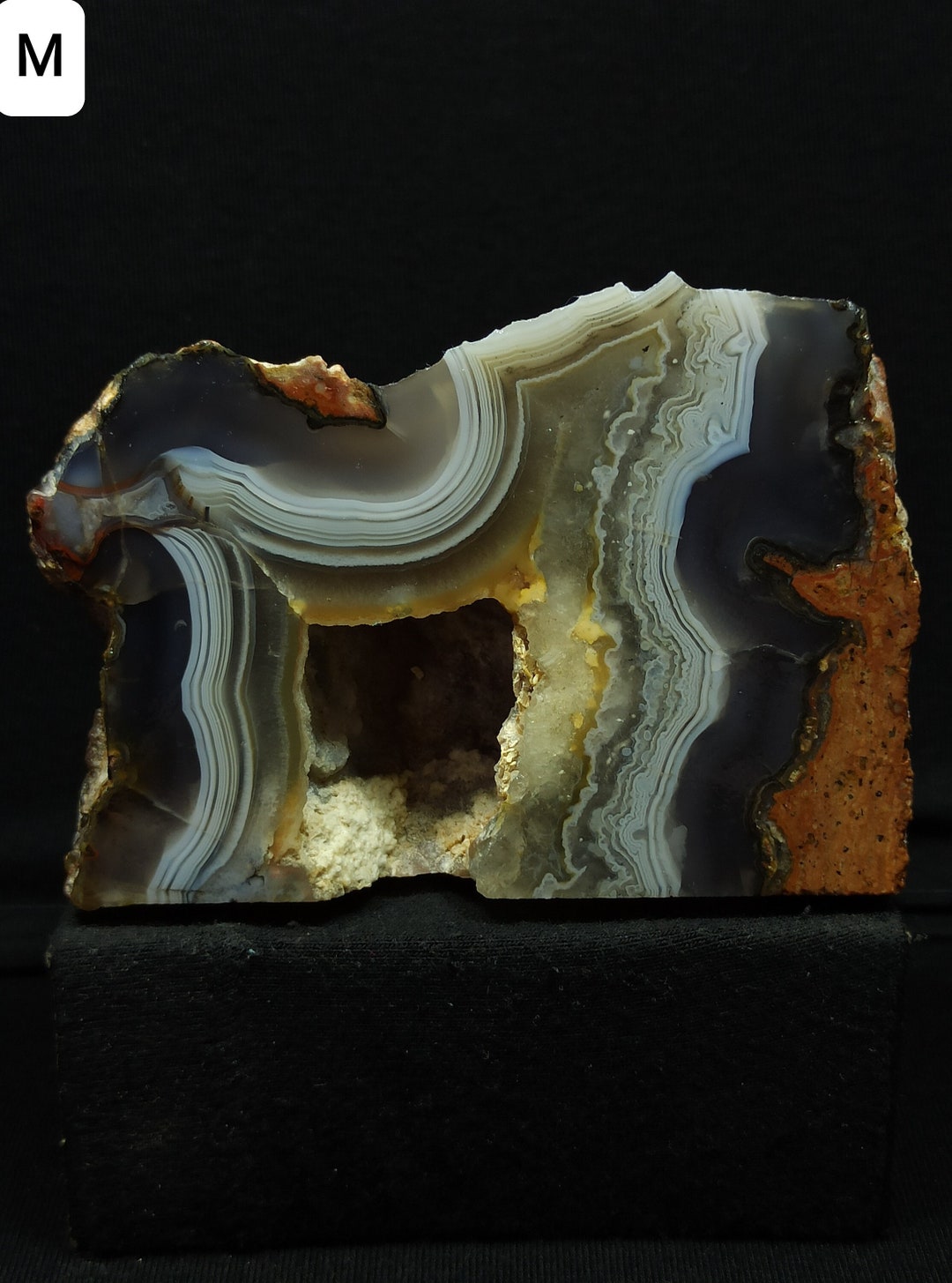 Blue and White Lace Banded Geode Agate, 19 Pieces Cut Base Agate ...