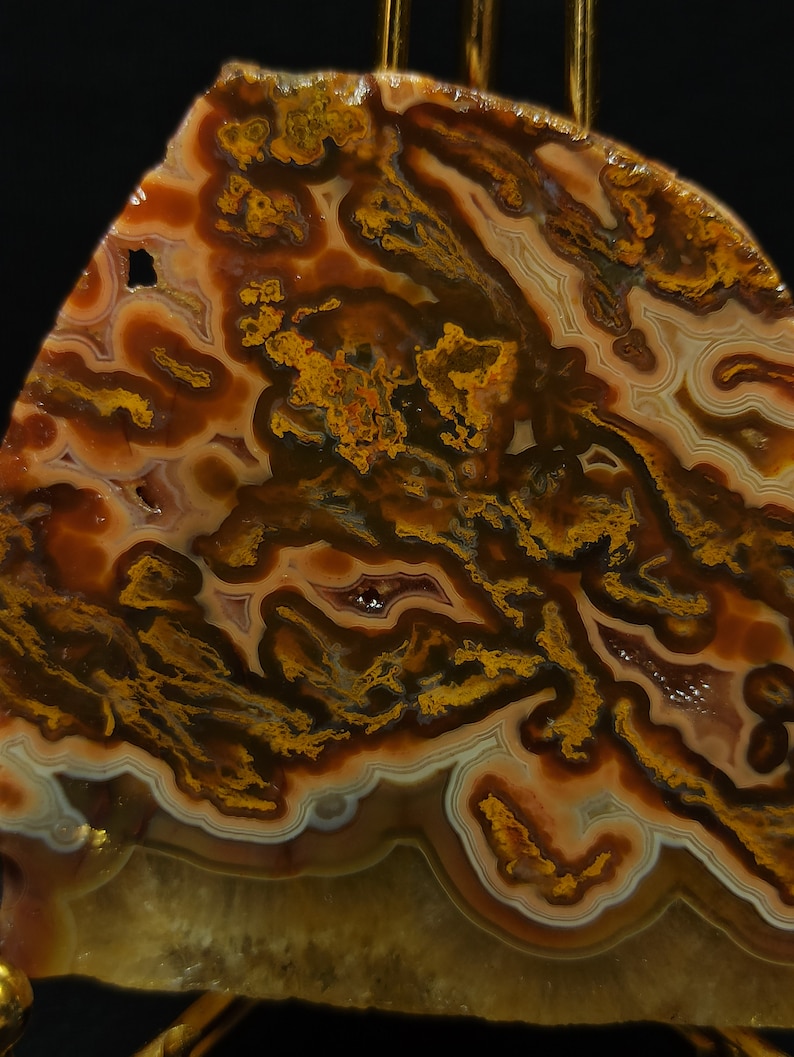 Orange Moss and Plume Agate Slab, Polished Turkish Agate Slice, Turkish ...