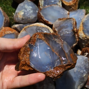 Premium Wholesale Raw Chalcedony, Medium Pieces Blue Chalcedony Rough ...