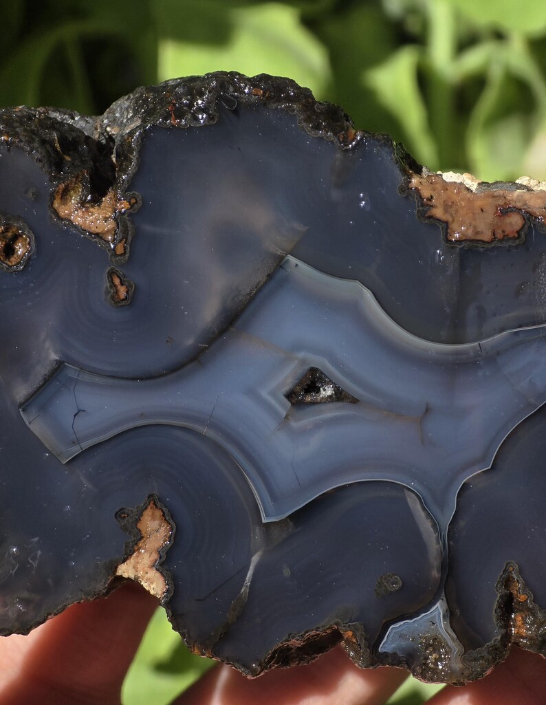 Par de ágatas bandeadas azules, rocas y minerales, ágata turca, gemas ...