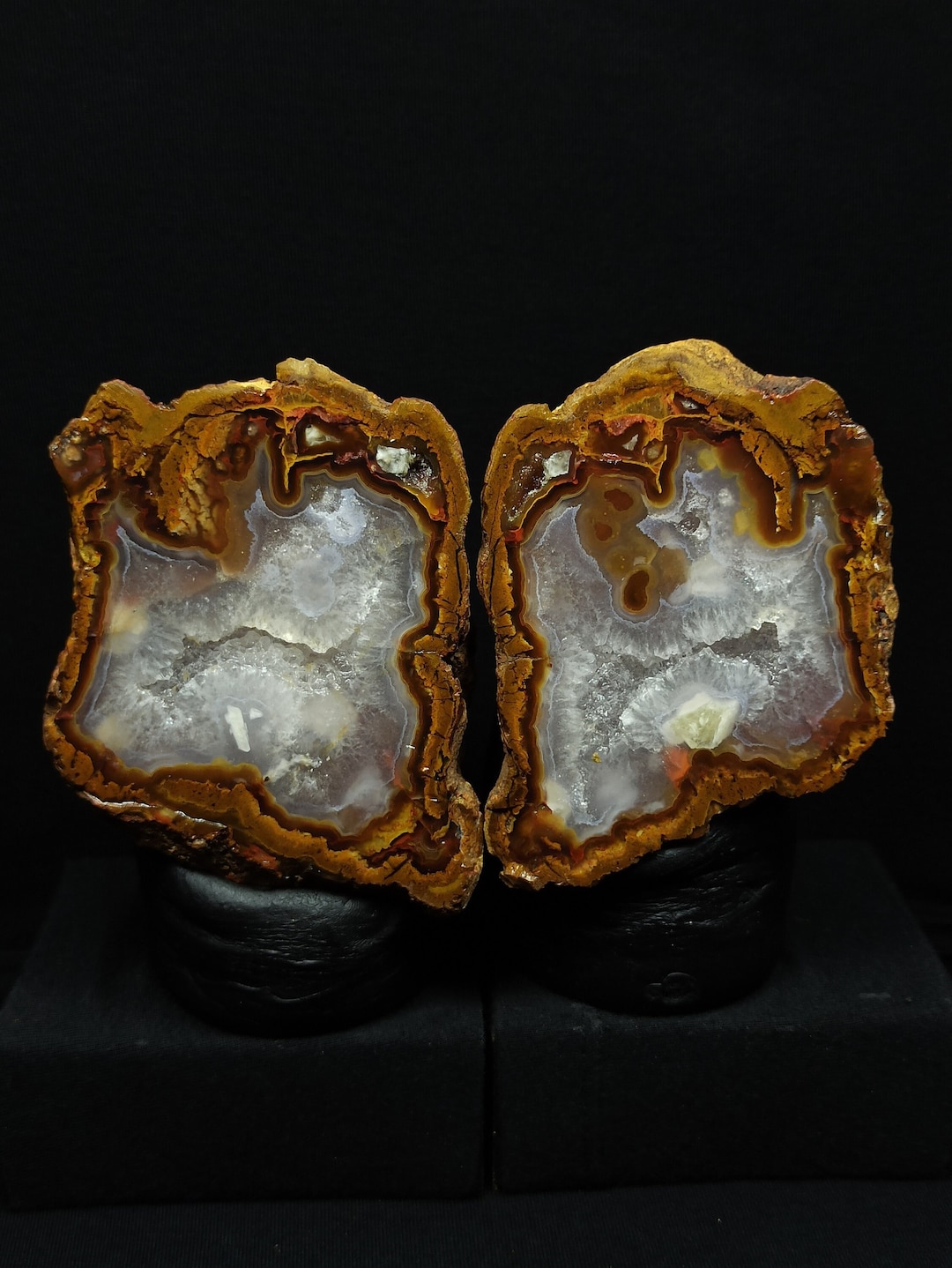 Amethyst Crystal Geode, Orange and Red Banded Agate, Tokat Turkish ...