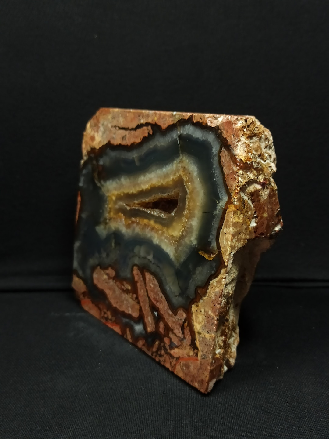 Large Blue Banded Geode Cut Base Thunderegg Agate, Turkish Agate ...