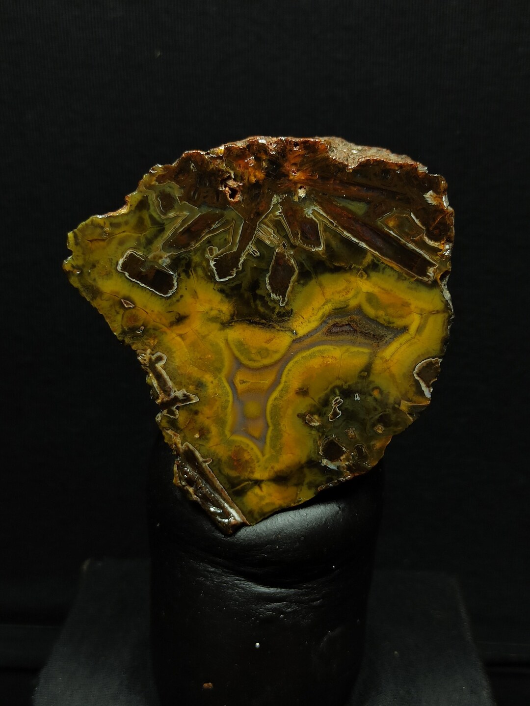 Unique Yellow and Green Banded and Stick Turkish Agate, Metaphysical ...