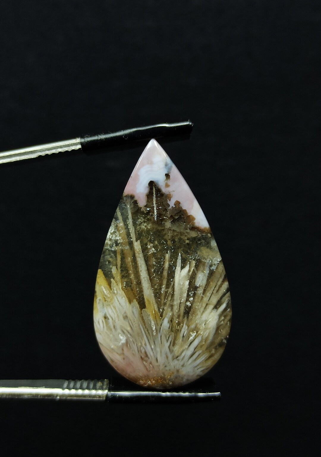 Turkish Stick and Purple Banded Agate Cabochon, Tube Agate, Pseudomorph ...