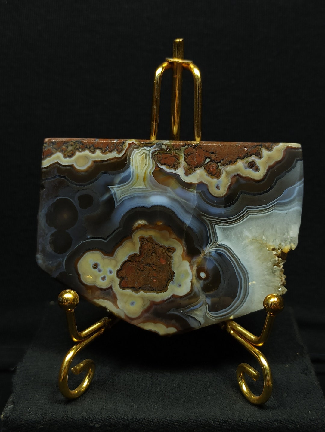 Quartz Crystal Banded Agate, Blue and White and Black Banded Agate ...