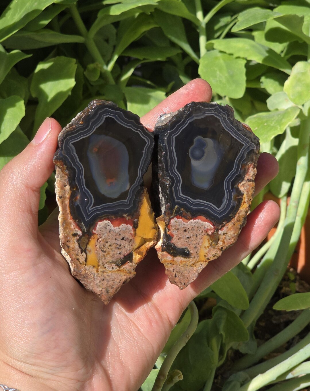 Blue and Black Banded Agate Pair, Rocks and Minerals, Turkish Agate ...