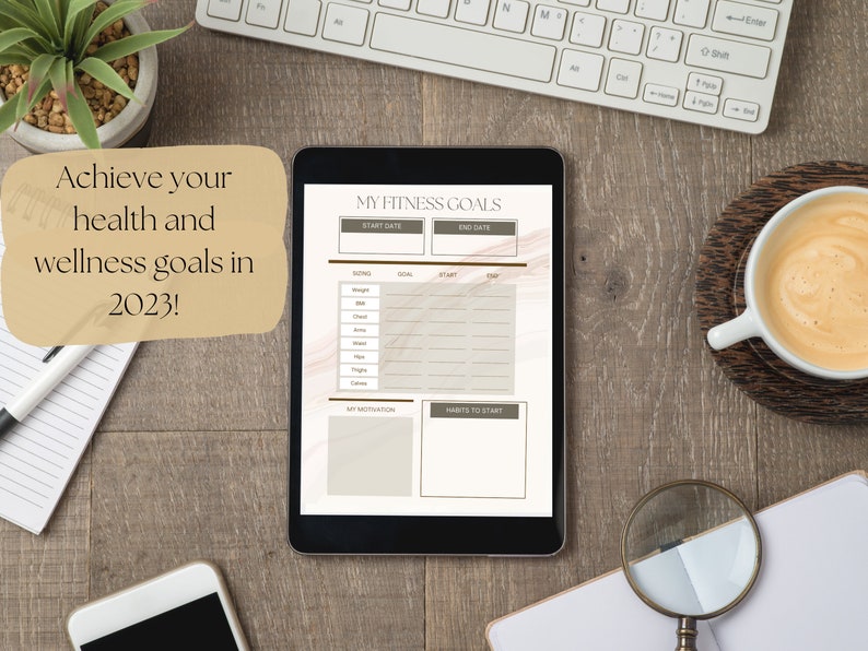 Digital Fitness Planner 2023, Fitness Journal, Health and Wellness ...