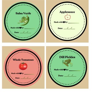 Printable Canning Jar Labels: Veggies, Pickles, Sauces (PDF & PNG) - Etsy