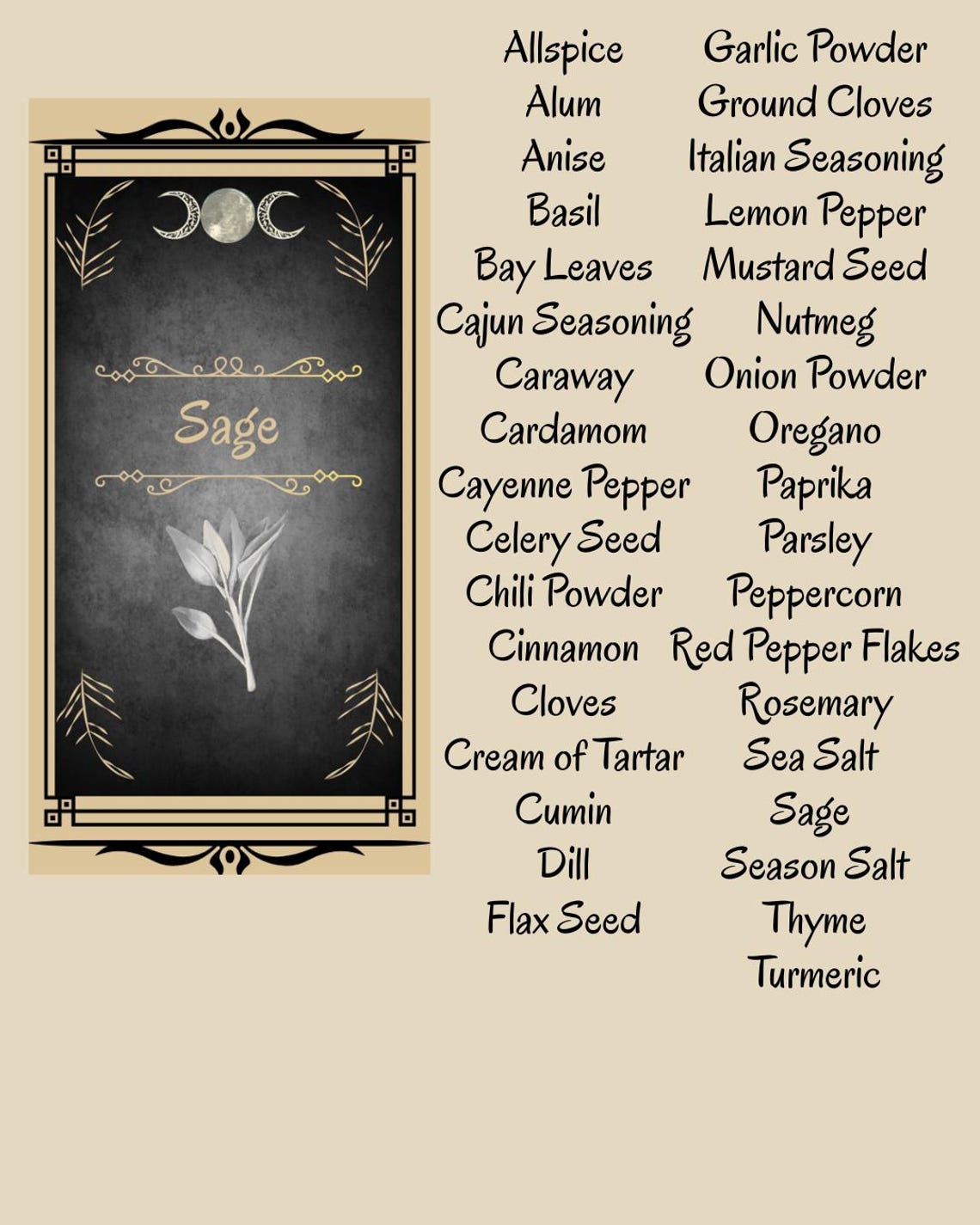 Kitchen Witch Apothecary Labels / Printable Spice Jar Stickers / Herb ...