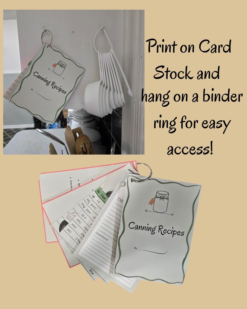 Printable Recipe Book Plus Canning Safety & Measurement Conversions - Etsy