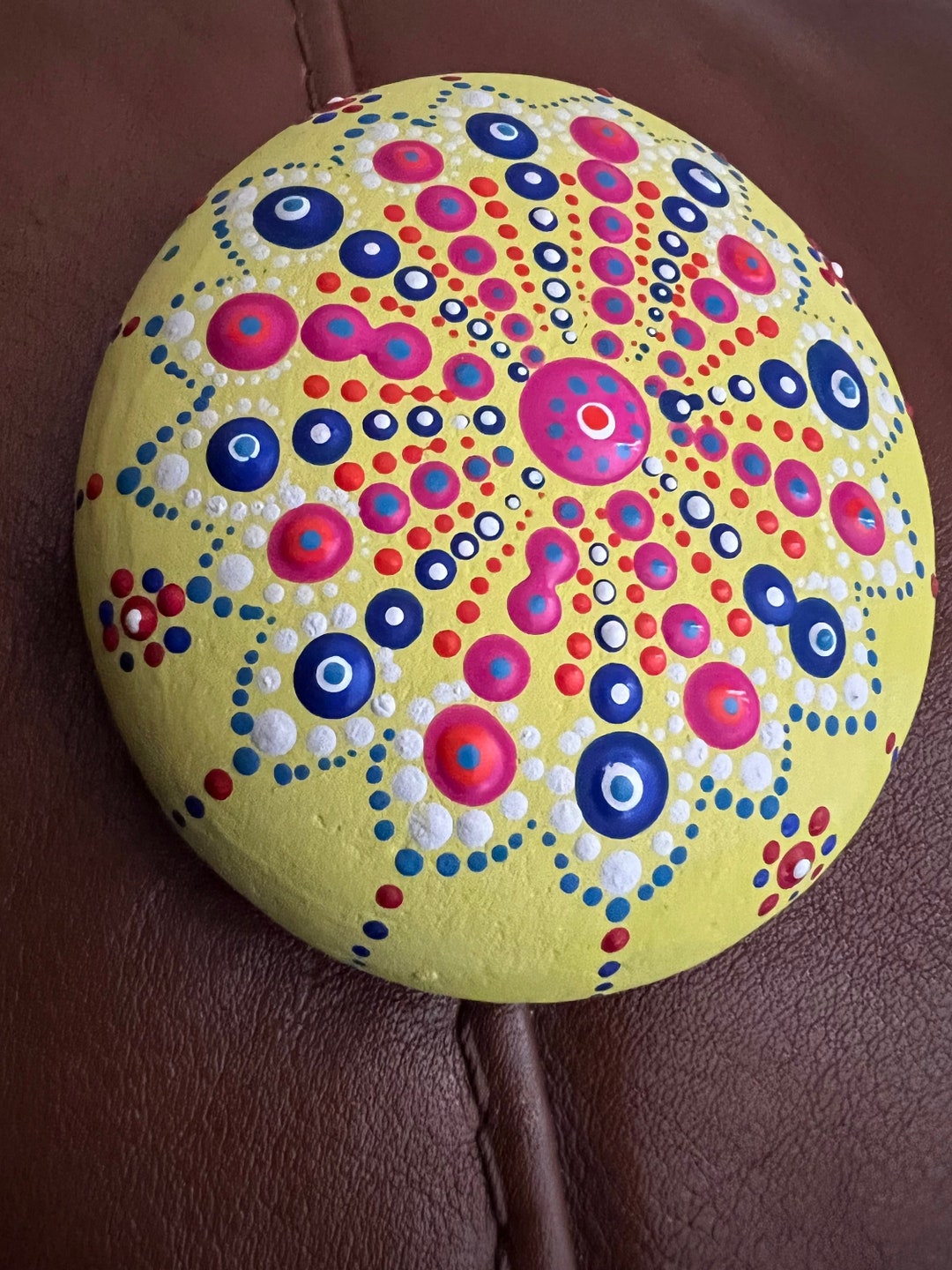 Hands Painted, Bespoke, Mandala Pebbles - Etsy UK