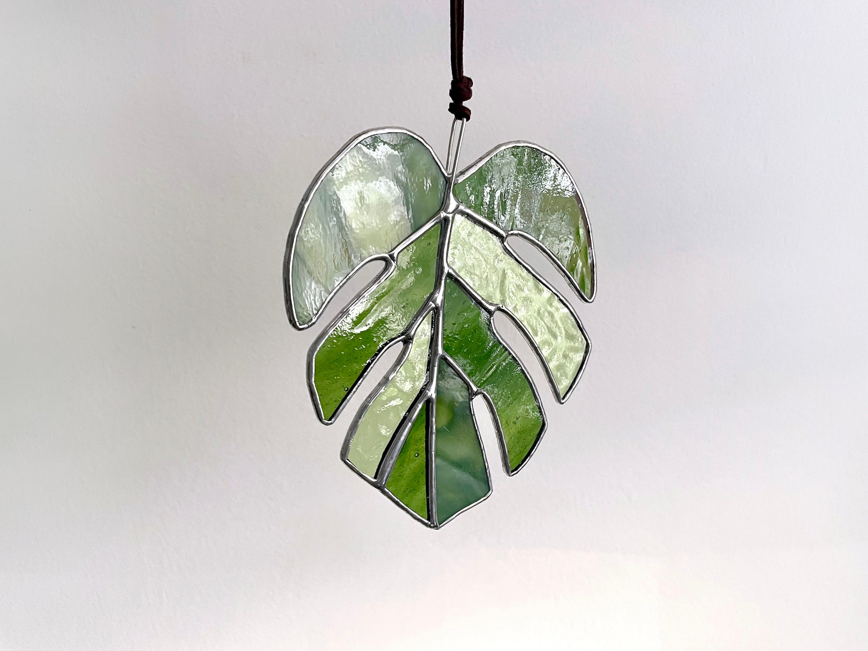 Variegated Monstera Stained Glass Window Hangings Mothers Day - Etsy