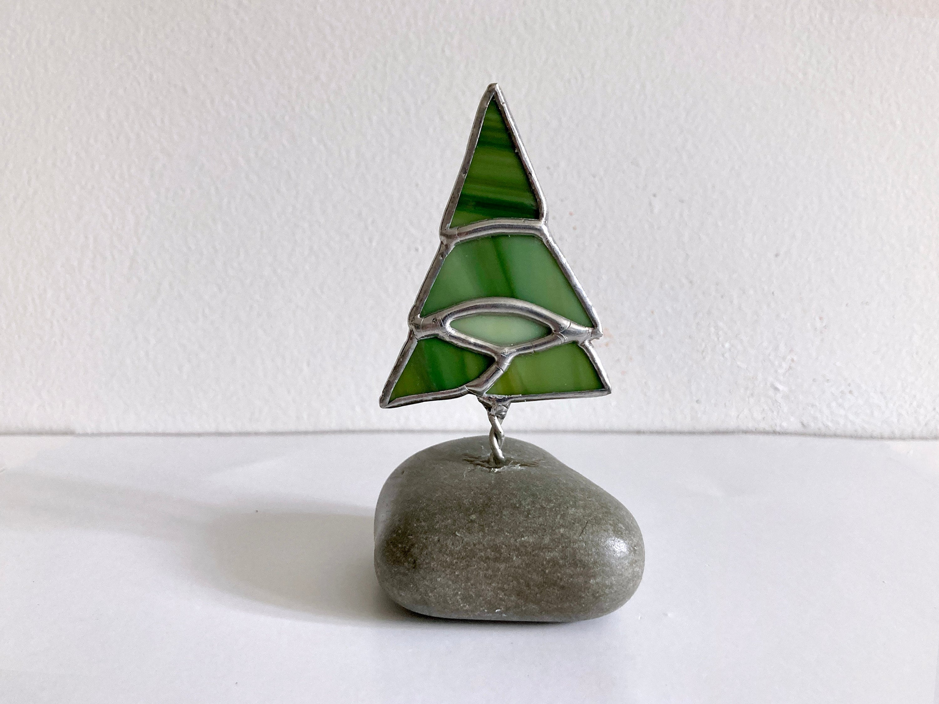 Stained Glass Tree on Rock Stand, Pine Tree Stained Glass, Nature Lover ...