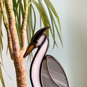 Blue Heron Stained Glass Plant Stake, Grey Heron Garden Decor, Bird Art ...