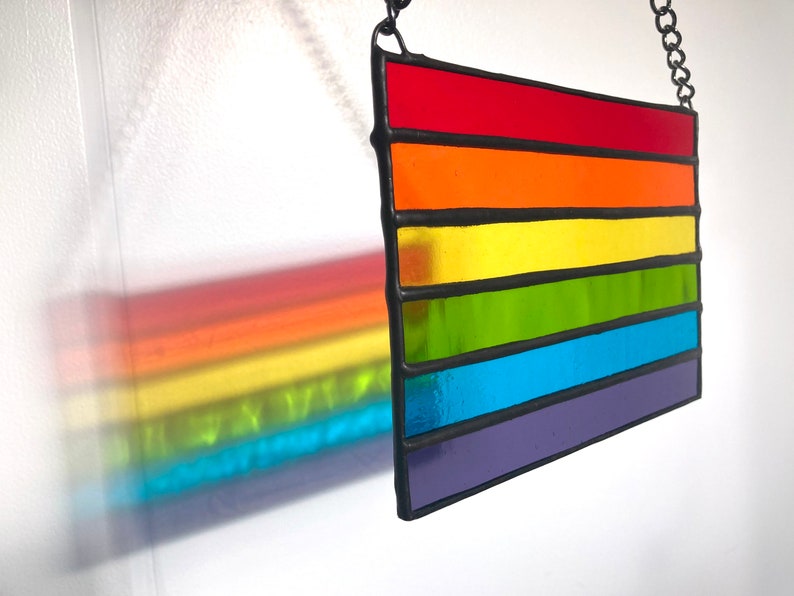 Stained Glass Pride Flag Suncatcher LGBT Rainbow Stained - Etsy