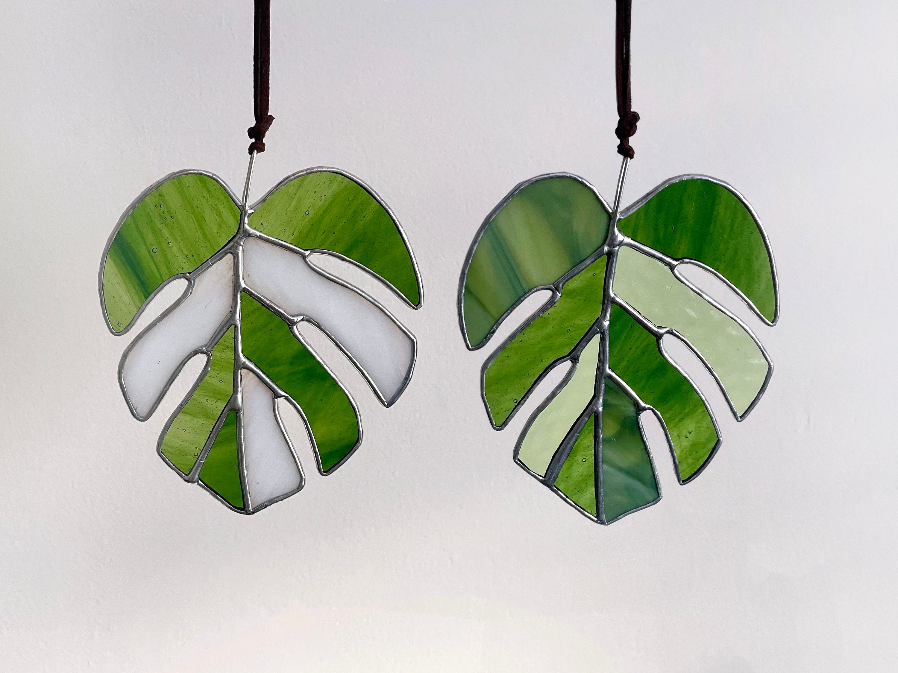 Variegated Monstera Stained Glass Window Hangings Mothers Day Gifts ...