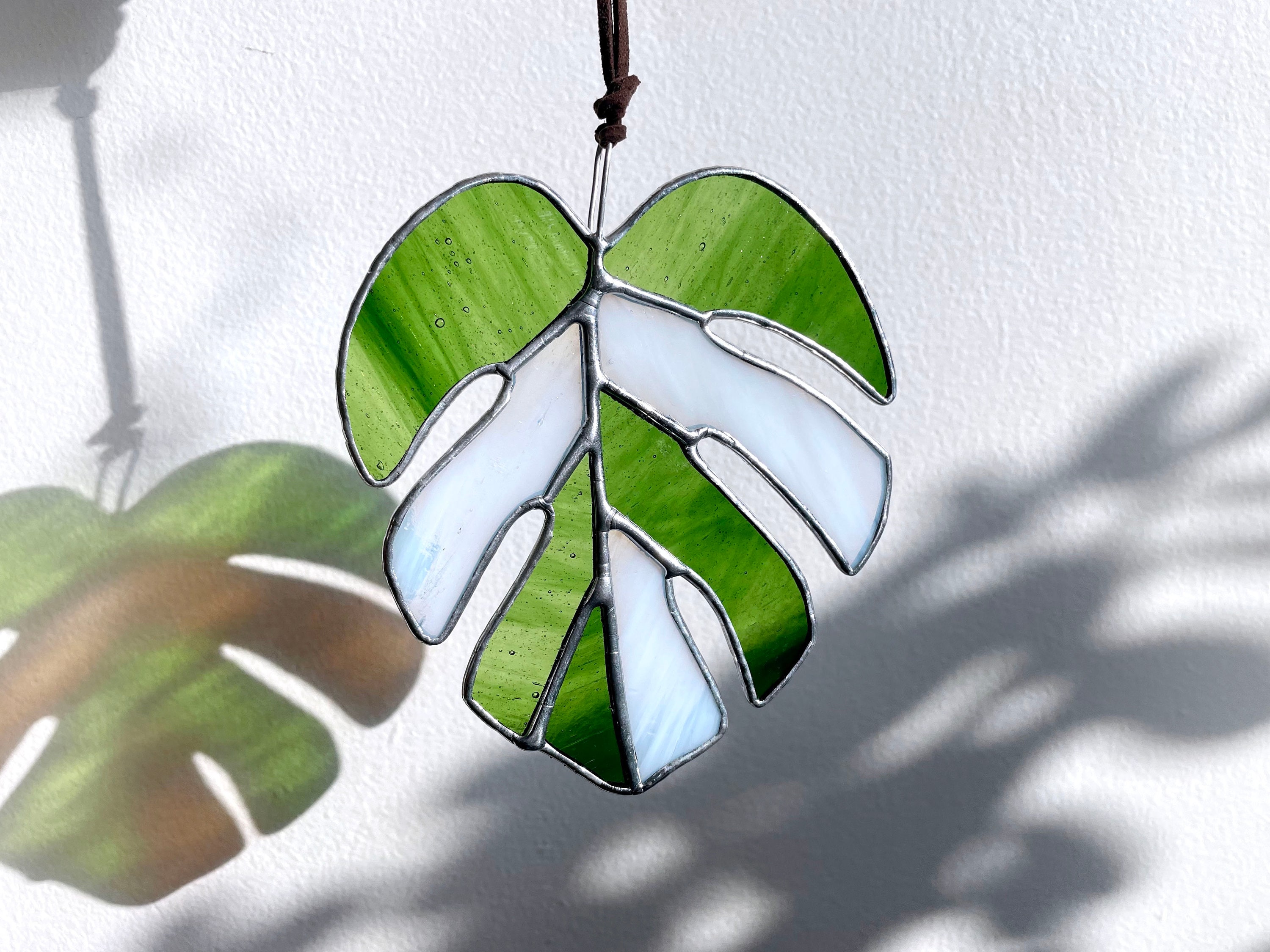 Variegated Monstera Stained Glass Window Hangings Mothers Day - Etsy