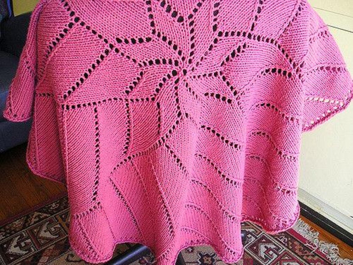Radiating Star Blanket Knitting Pattern – Cozy Round Lap Blanket PDF ...