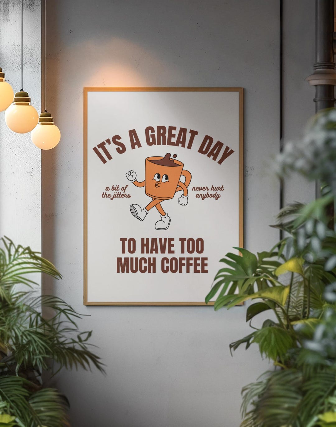 Too Much Coffee Print: Trendy Kitchen Art (digital Download) - Etsy