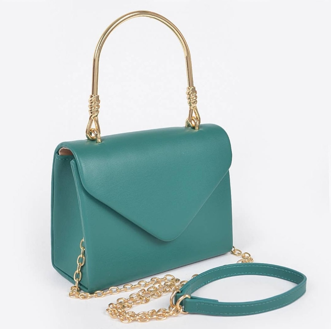 Vegan Metal Handle Bag (8 Colors) - Etsy