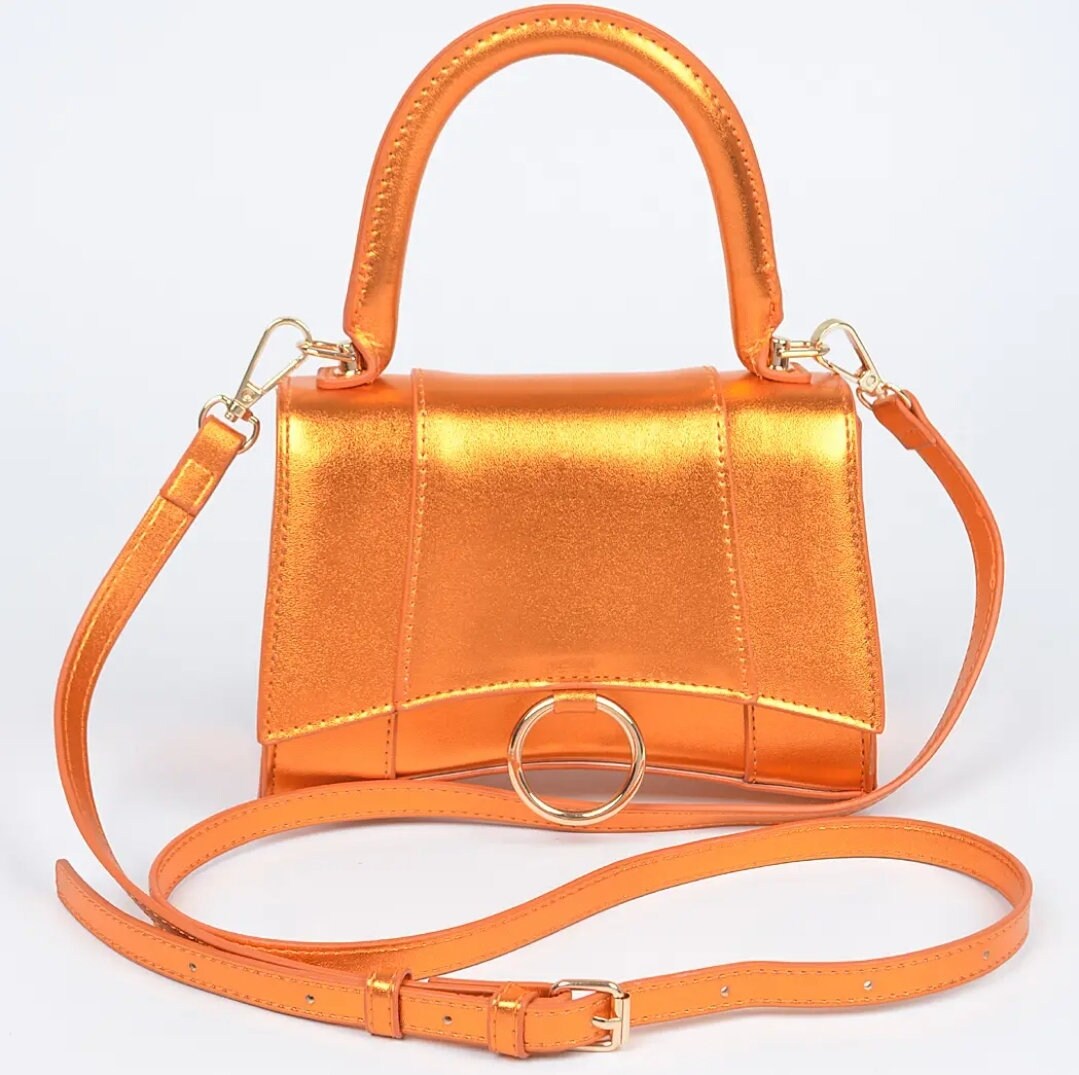 Metallic PU Top Handle Clutch (6 Colors) - Etsy