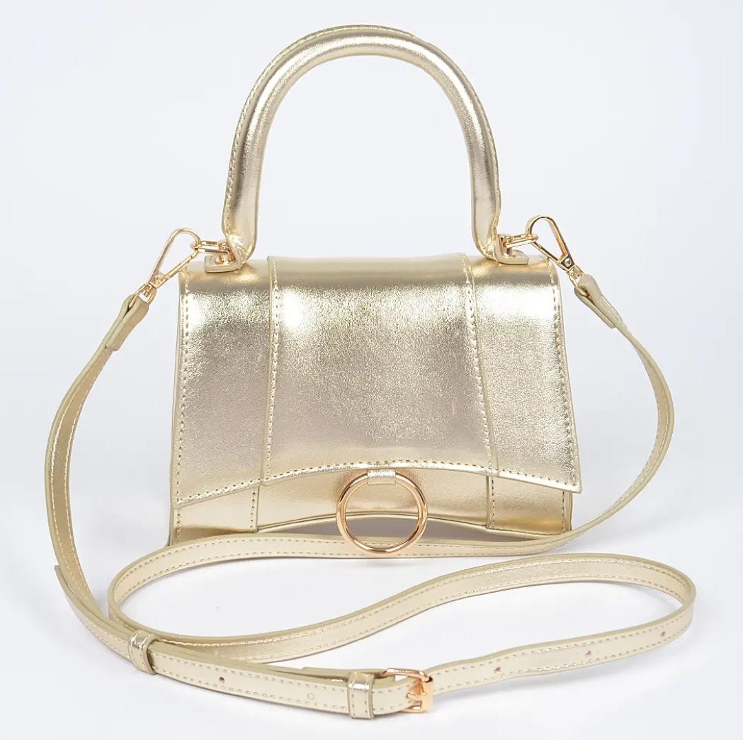 Metallic PU Top Handle Clutch (6 Colors) - Etsy