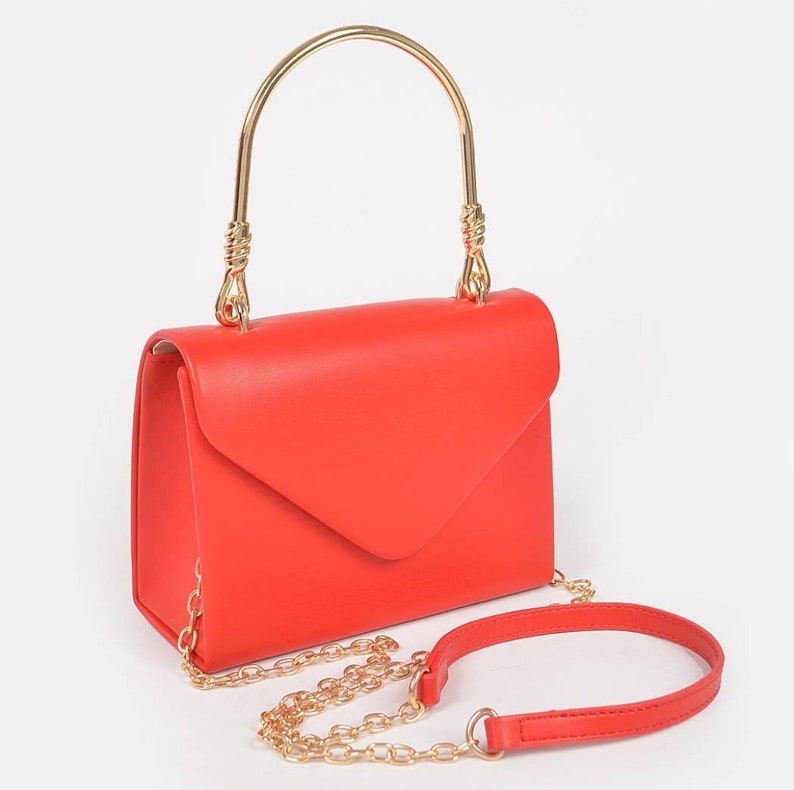 Vegan Metal Handle Bag (8 Colors) - Etsy