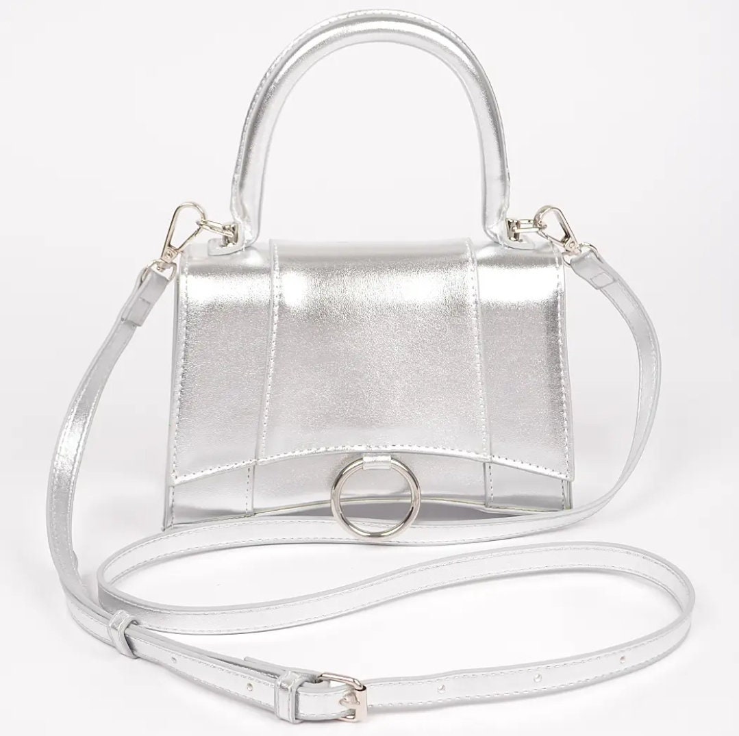 Metallic PU Top Handle Clutch (6 Colors) - Etsy