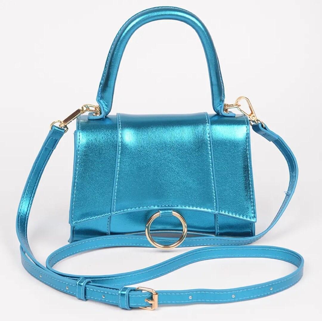 Metallic PU Top Handle Clutch (6 Colors) - Etsy
