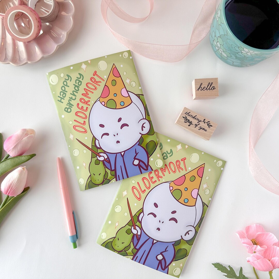 Funny Oldermort Card for Birthday, Cute Magic Birthday Card for Best ...