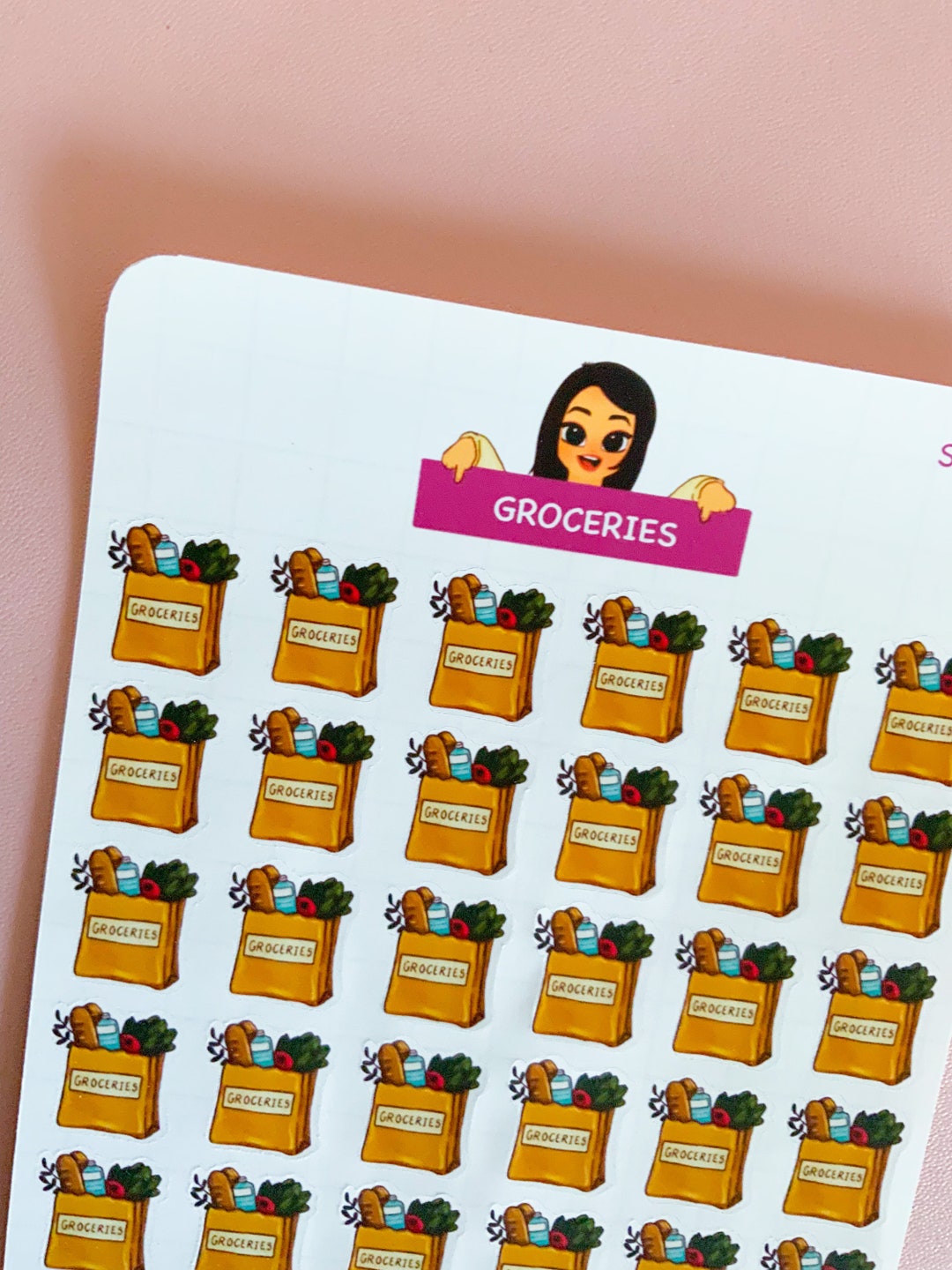 Buy Groceries Reminder Planner Sticker Sheet Scrapbook Stickers, Bullet ...
