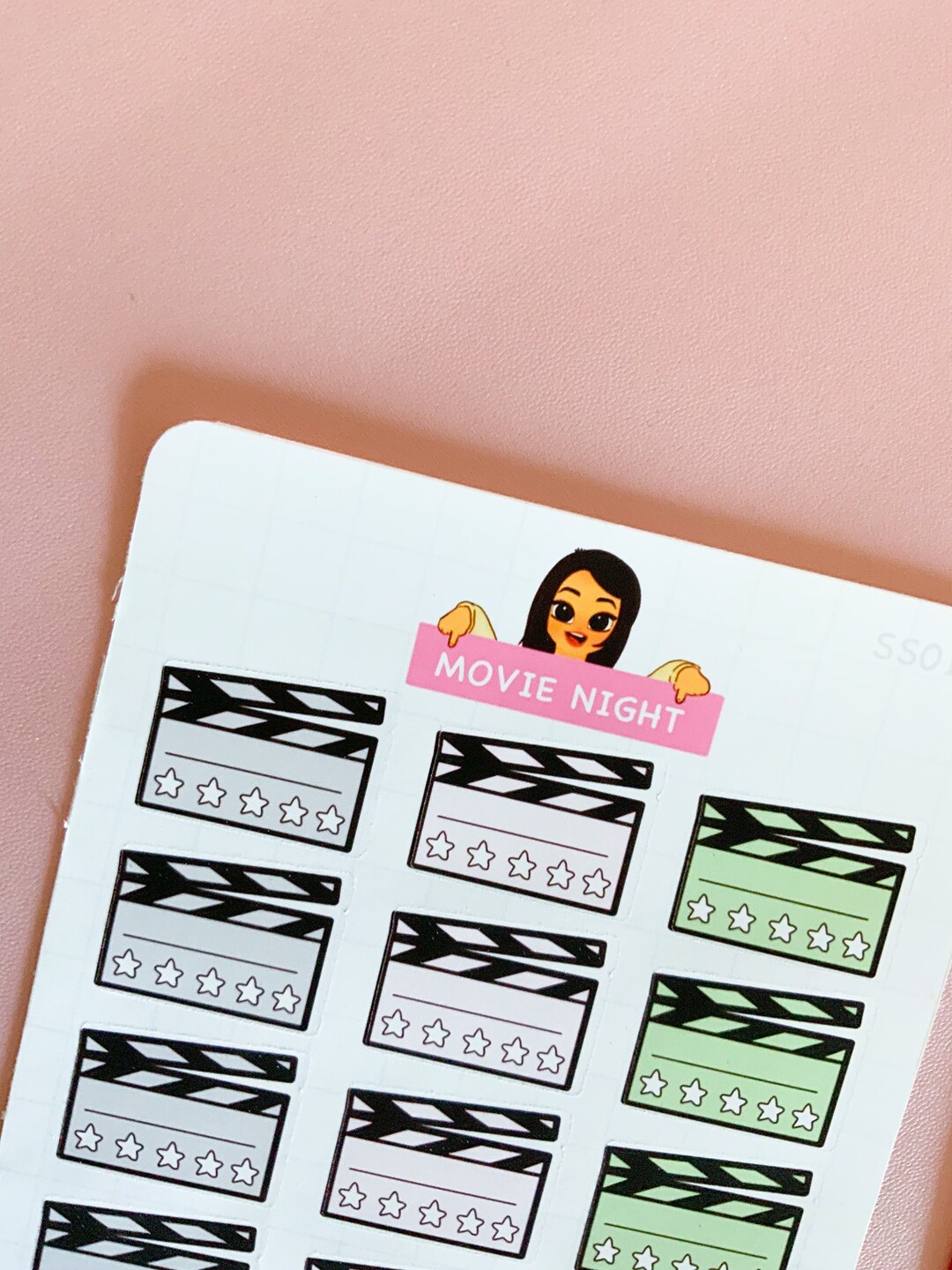 Movie Night Label With Rating Planner Sticker Sheet Scrapbook Stickers ...