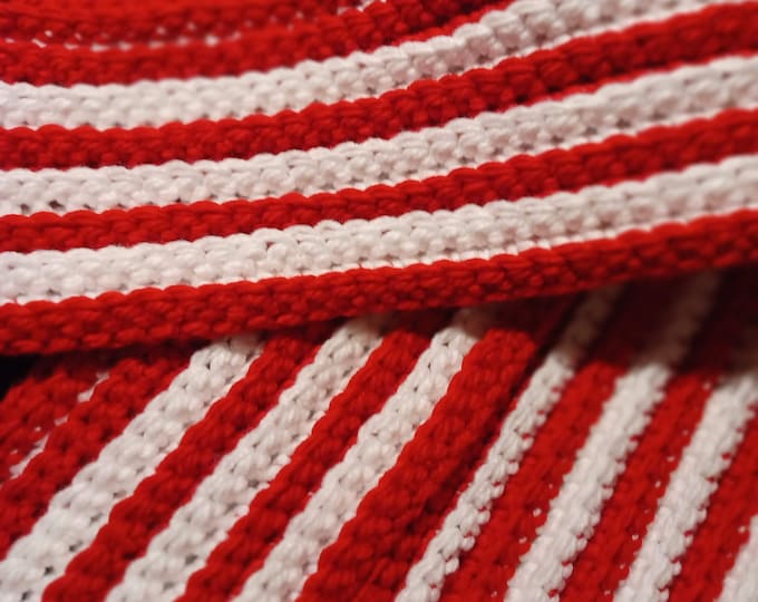 Indiana University Red and White Candy Stripe Scarf - Etsy