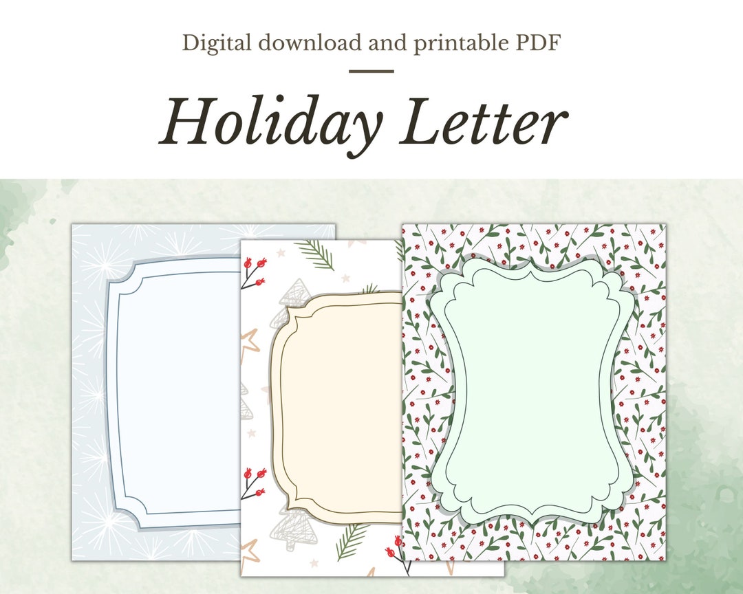 Holiday Letter Template Christmas Letter Card Template Holiday Gift ...