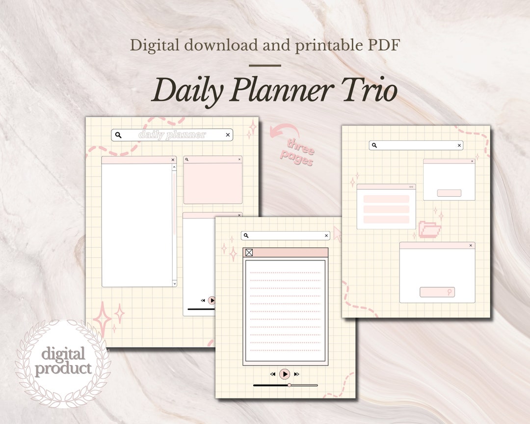 Daily PLANNER Trio, Minimalistic and Aesthetic Design, Mindfullness ...