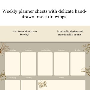 Weekly Planner Printable, Butterfly Planner, Planner Sheets, Monday or ...