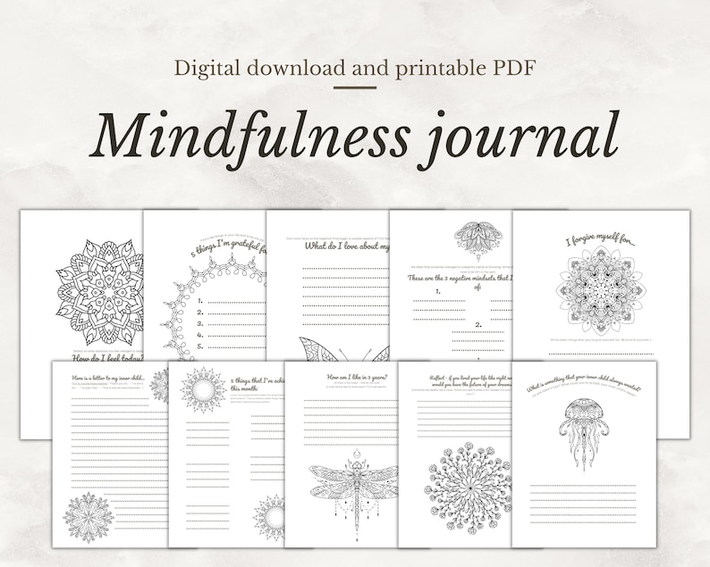 Mindfulness JOURNAL, Meditation and RELAXING, Self-reflection, Digital ...
