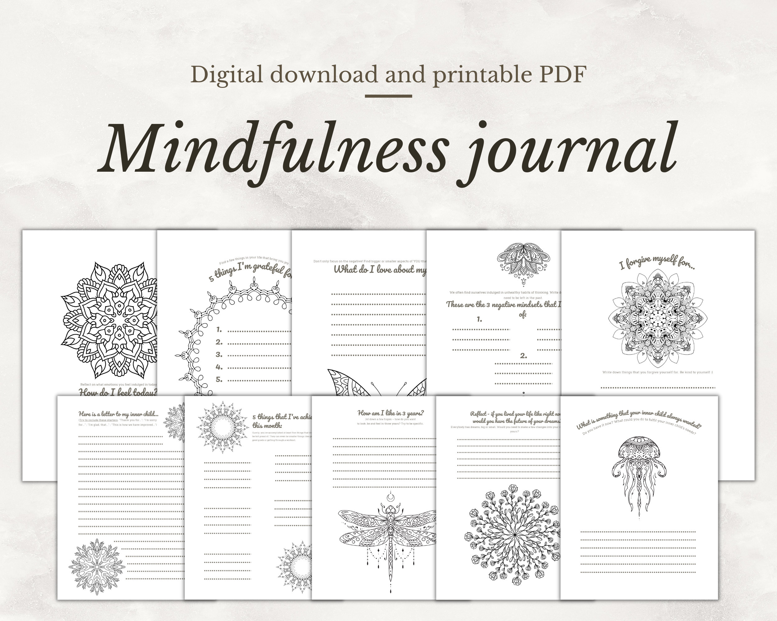 Mindfulness JOURNAL Meditation and RELAXING Self-reflection - Etsy